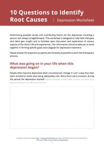 Free Depression Worksheet from Uncommon Knowledge