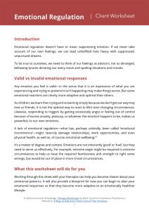 Free Emotional Regulation Worksheet from Uncommon Knowledge