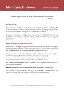 Free Identifying Emotions Worksheet from Uncommon Knowledge